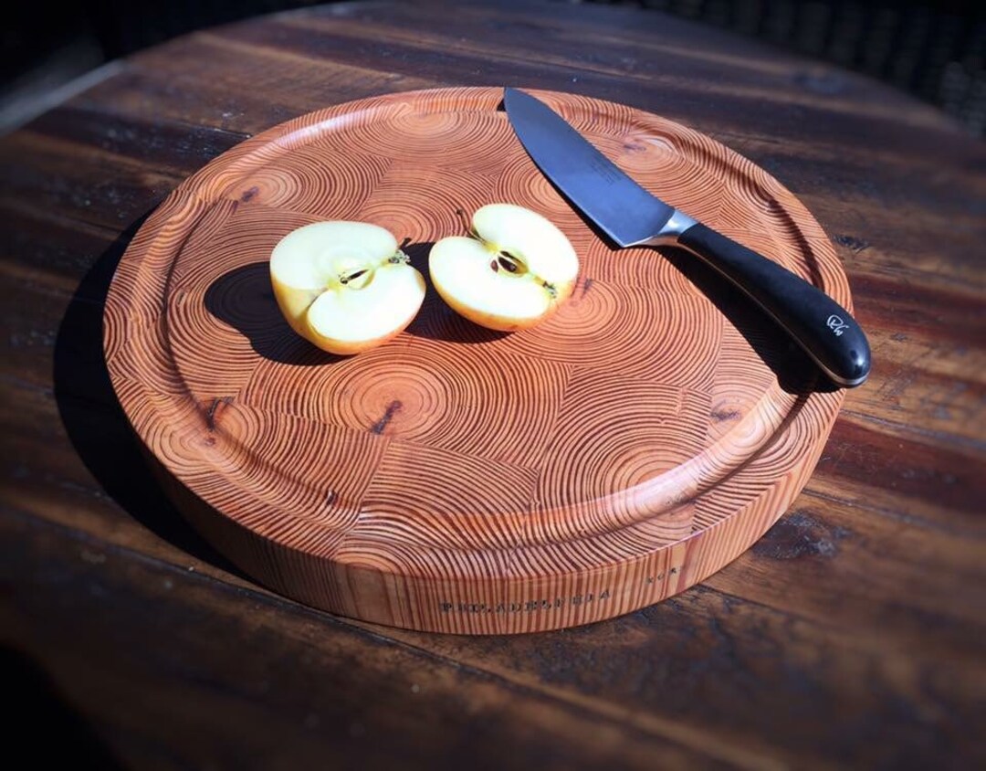 16" Diameter Authentic Butcher Block Boards: Reclaimed Longleaf End ...