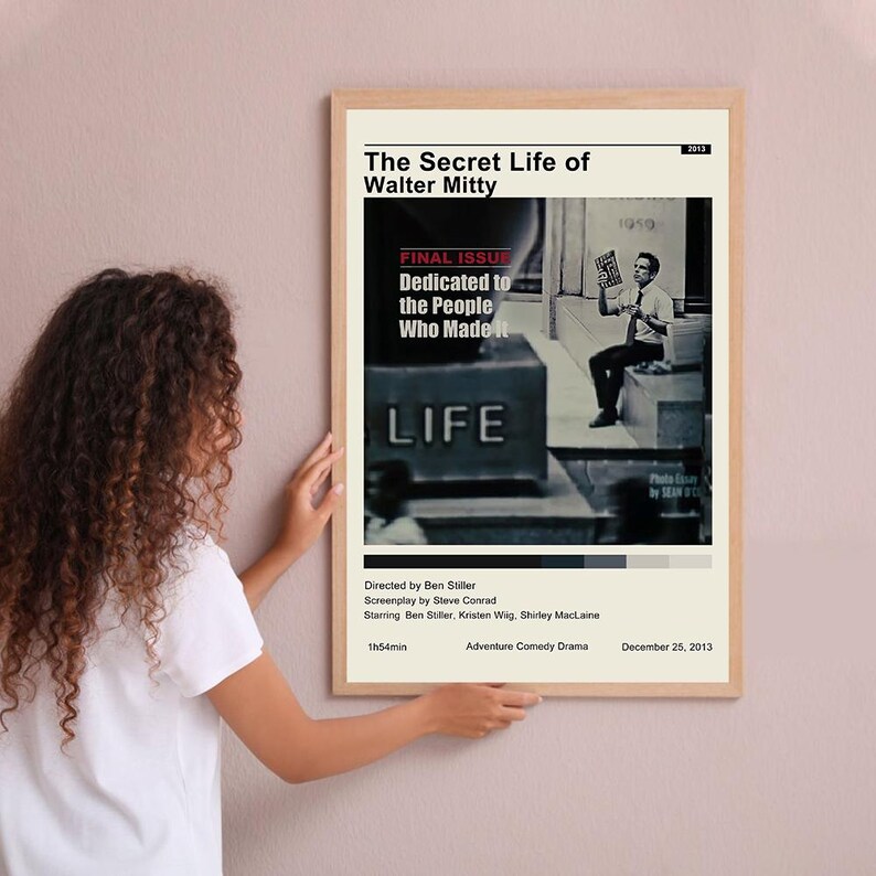 The Secret Life of Walter Mitty Poster: Minimalist Movie Art Print - Etsy