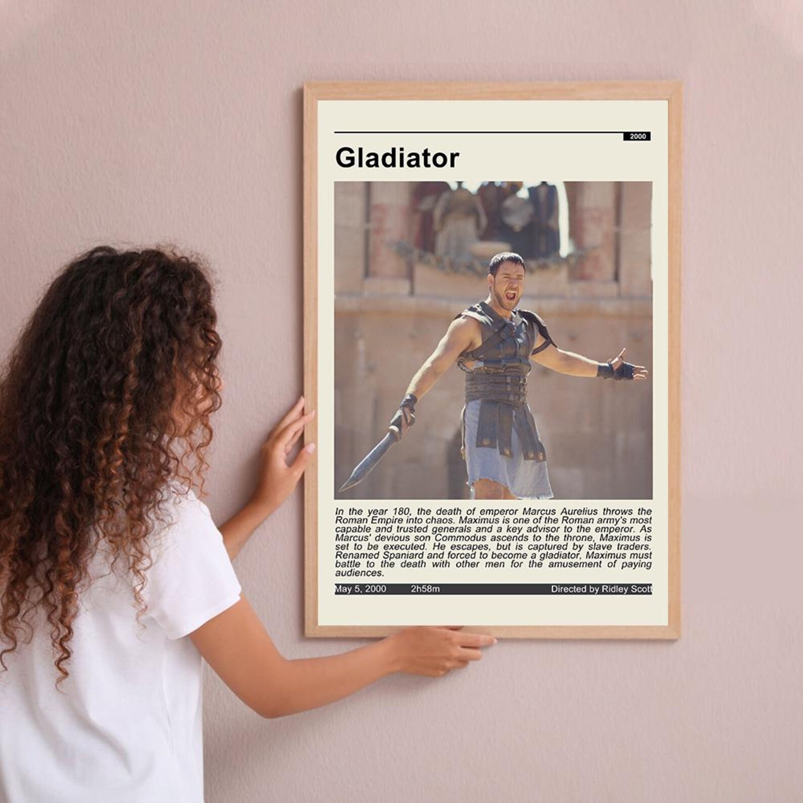 Gladiator Vintage Poster Midcentury Movie Poster Wall Art Home Decor ...