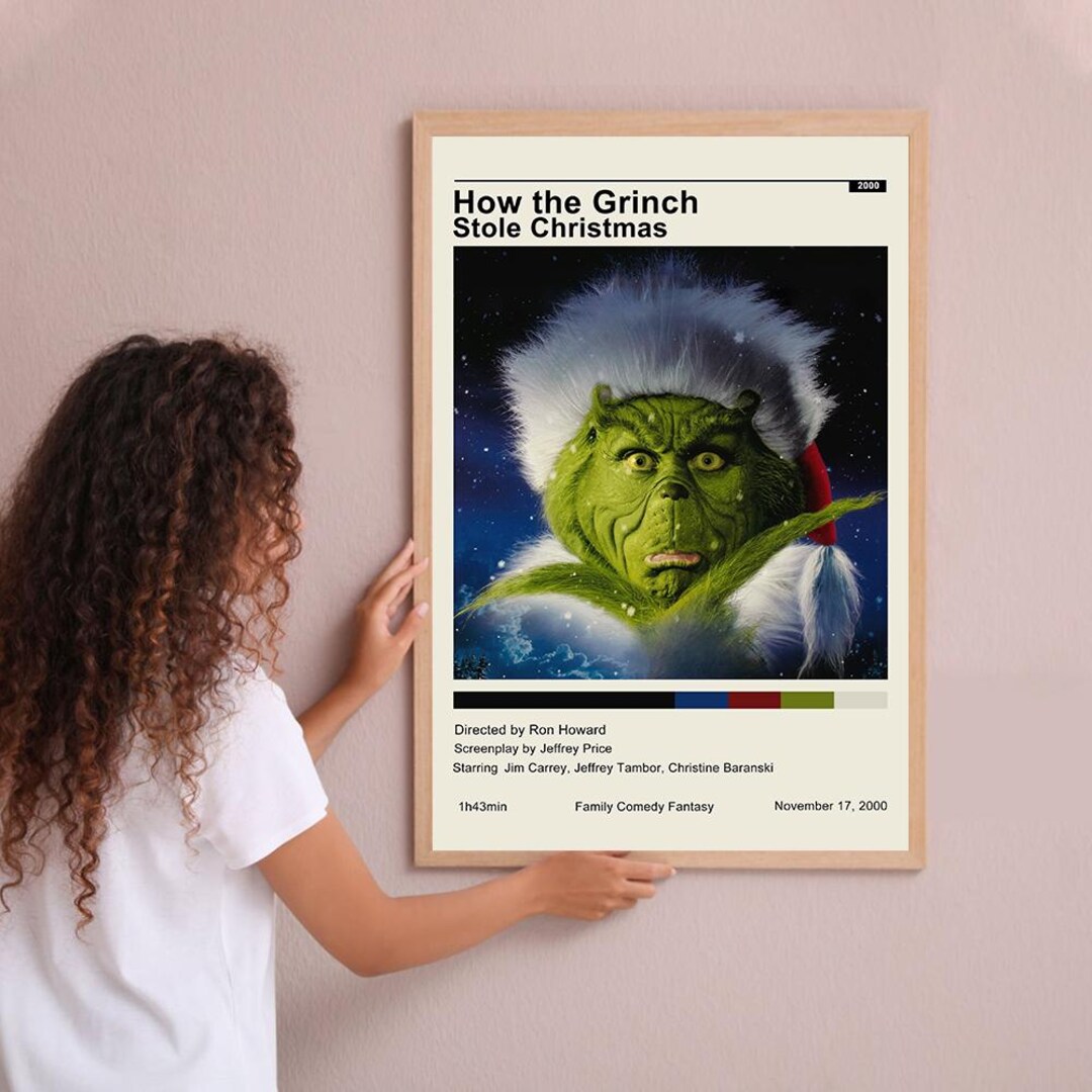 How the Grinch Stole Christmas Vintage Poster Minimalist Movie Poster ...