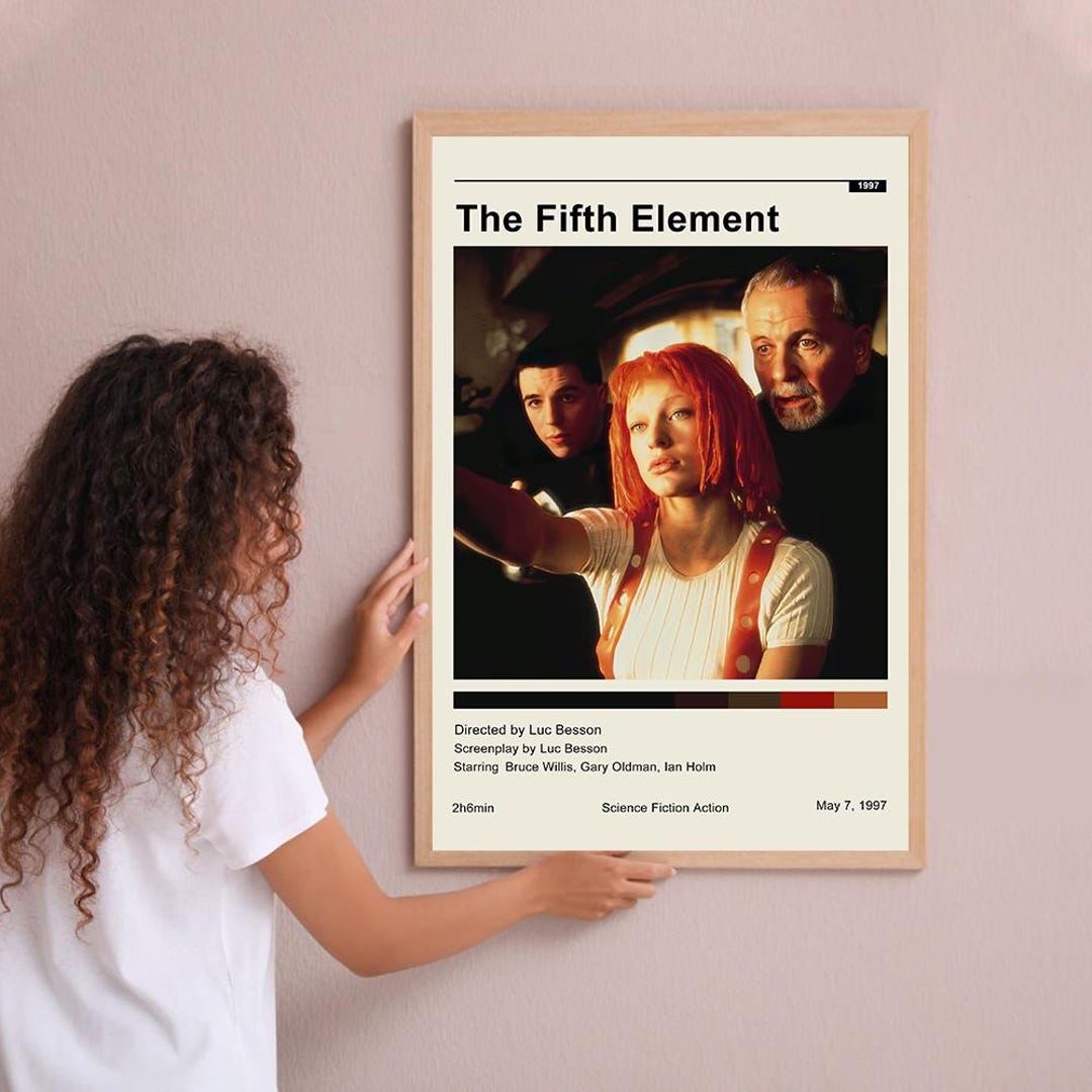 The Fifth Element Vintage Poster Minimalist Movie Poster Wall Art Home ...