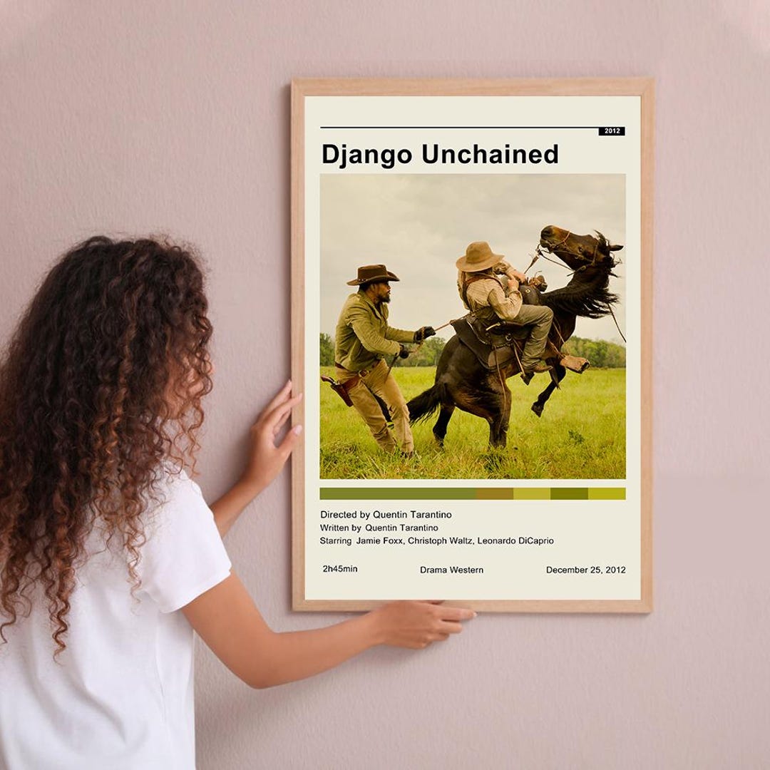 Django Unchained Vintage Poster Minimalist Movie Poster Wall Art Home ...