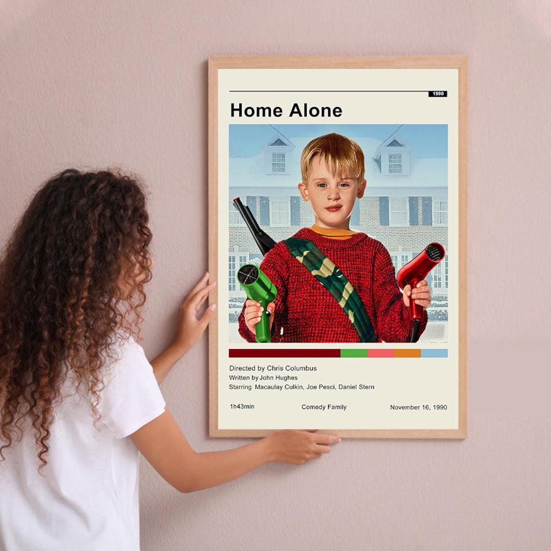 Home Alone Vintage Poster Minimalist Movie Poster Wall Art Home Decor ...