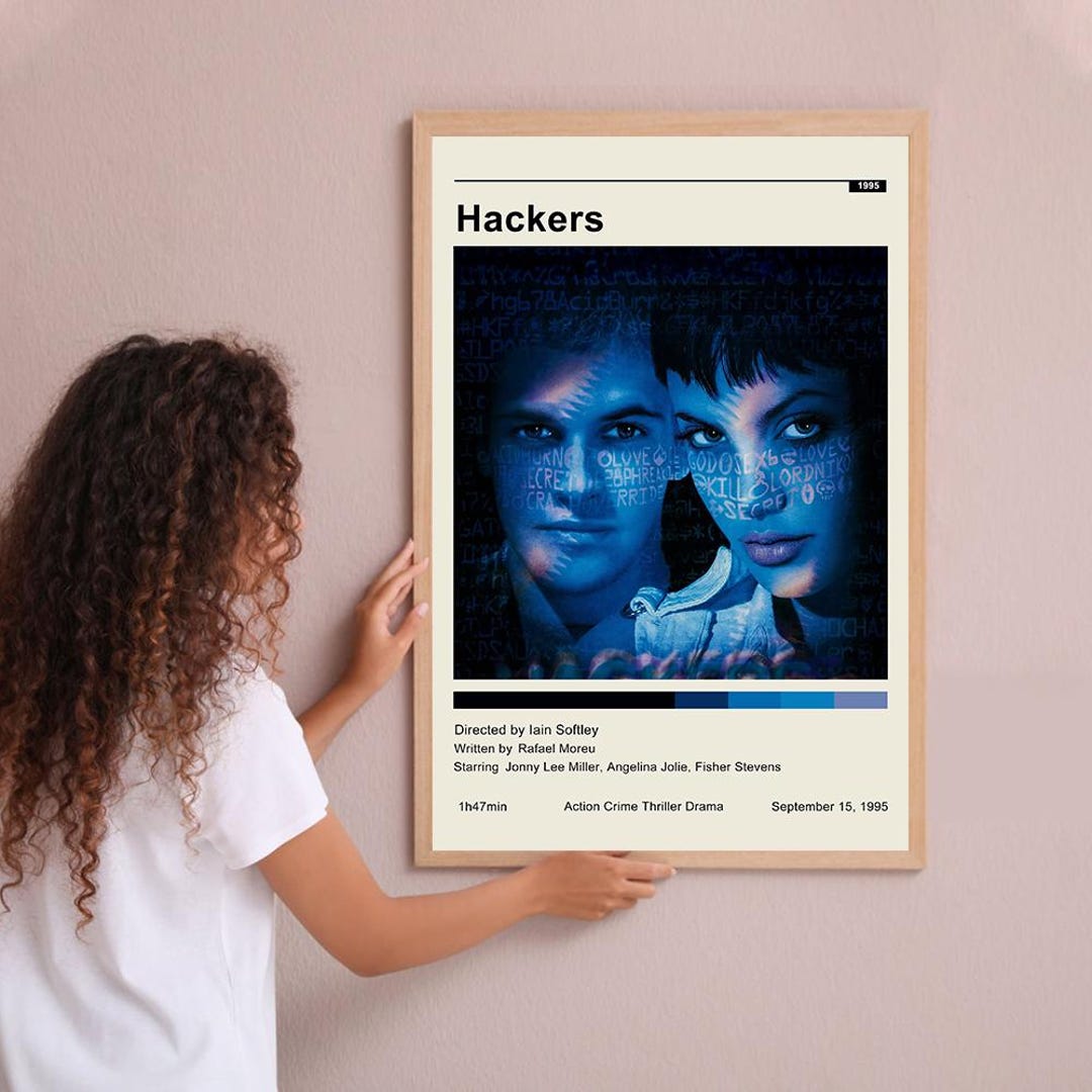 Hackers Vintage Poster Midcentury Movie Poster Wall Art Home Decor ...