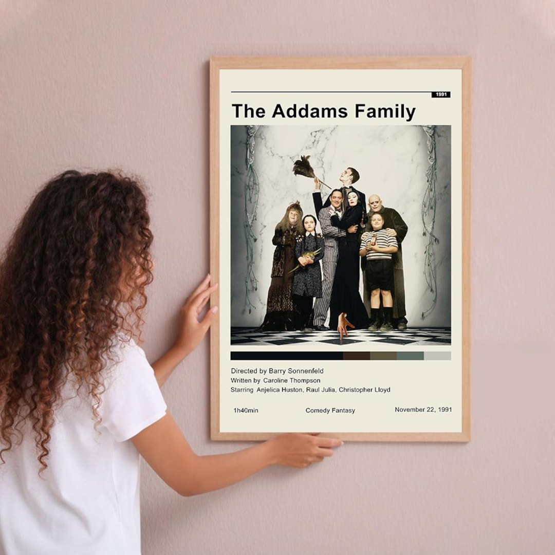 The Addams Family Vintage Poster Minimalist Movie Poster Wall Art Home ...