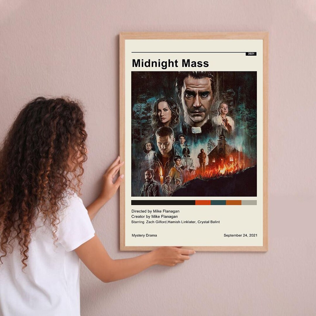 Midnight Mass Vintage Poster Minimalist Movie Poster Wall Art Home ...