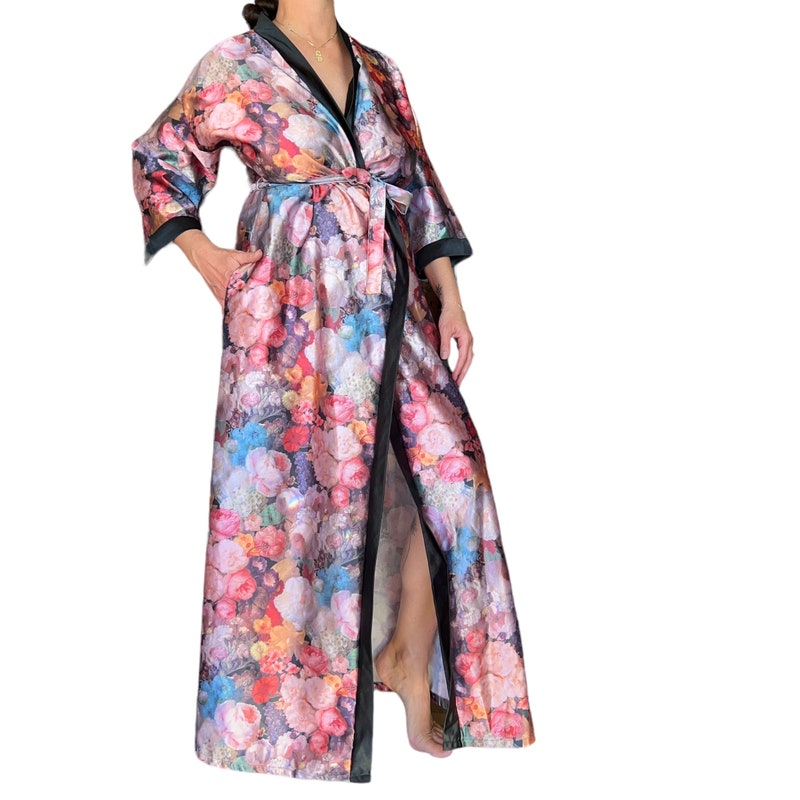 Floral Satin Robe - Etsy