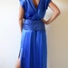 Vintage 80s Does 30s Amen Wardy Royal Blue Satin Dropped Waist - Etsy