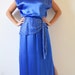 Vintage 80s Does 30s Amen Wardy Royal Blue Satin Dropped Waist - Etsy