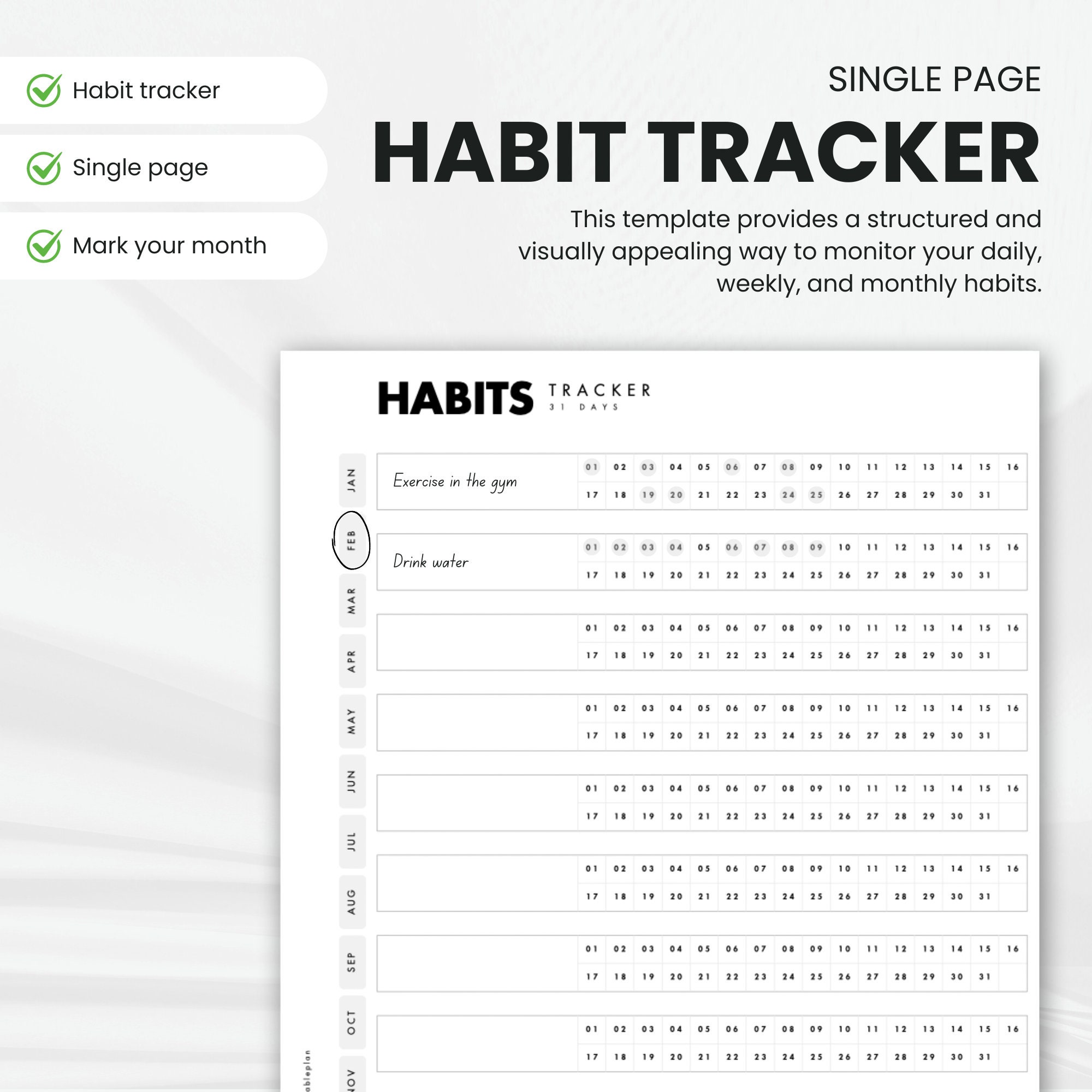 Habit Tracker Remarkable 2 Templates - Etsy