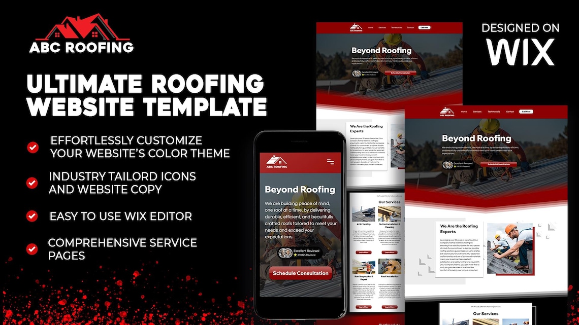 Roofing Website Template – Professional Wix Design for Roofers ...