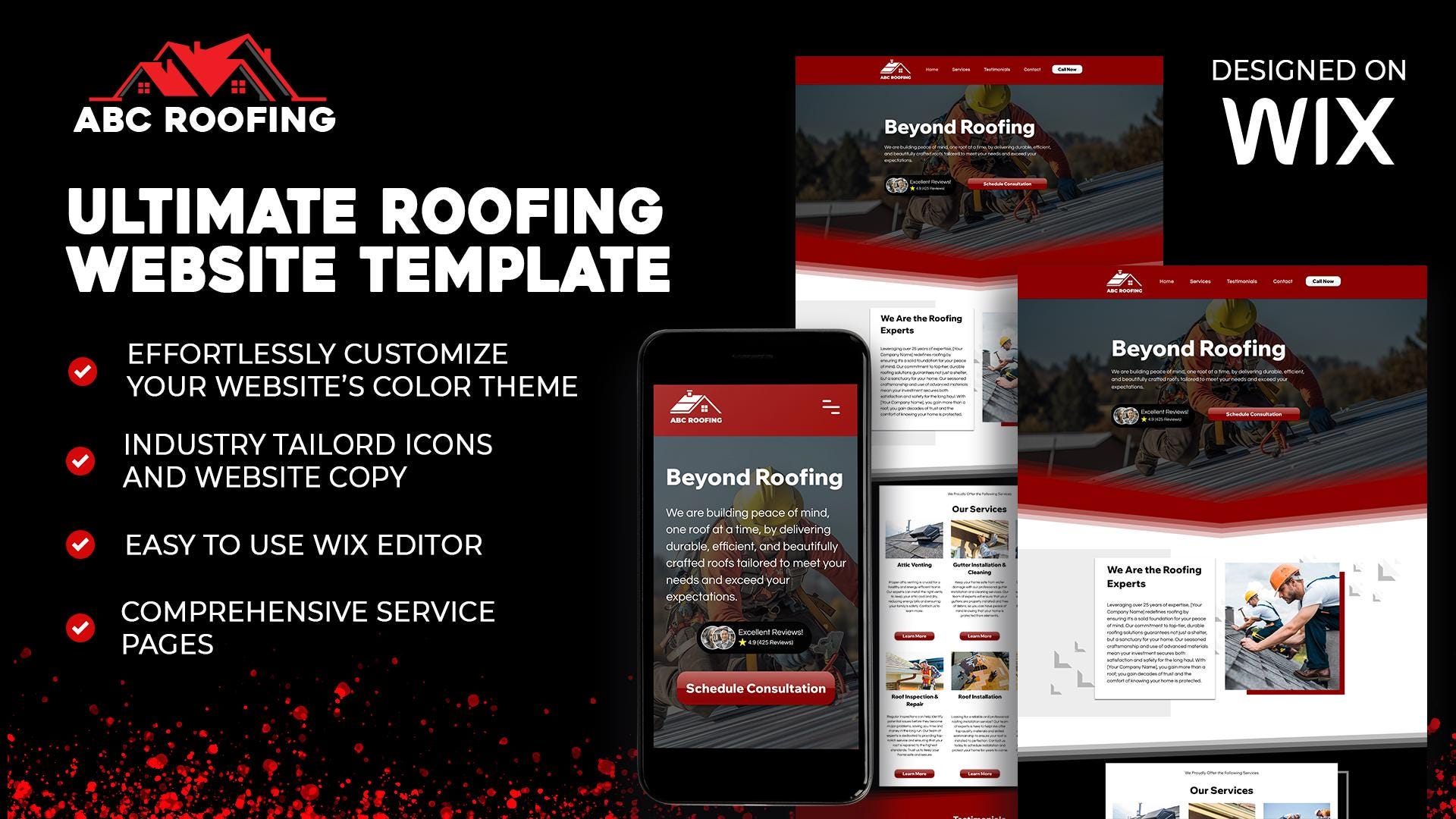 Roofing Website Template – Professional Wix Design for Roofers ...
