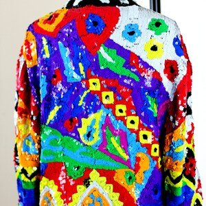 Sz M//PRIDE Heavily Sequined Beaded Long Jacket//80's Glam Blazer ...