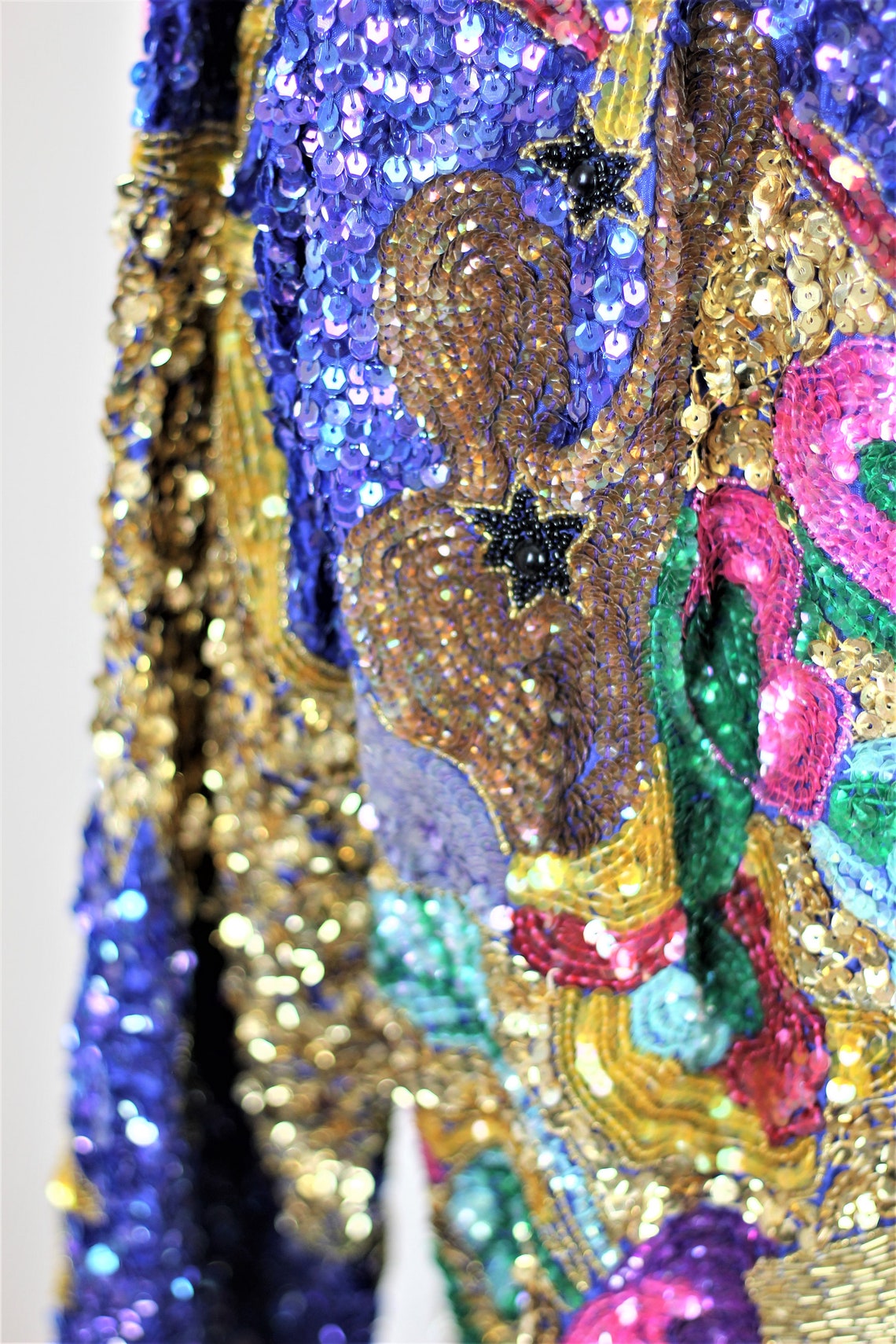 Sz 2x// Fabulous Deadstock Long Beaded Jacket// Sequin - Etsy