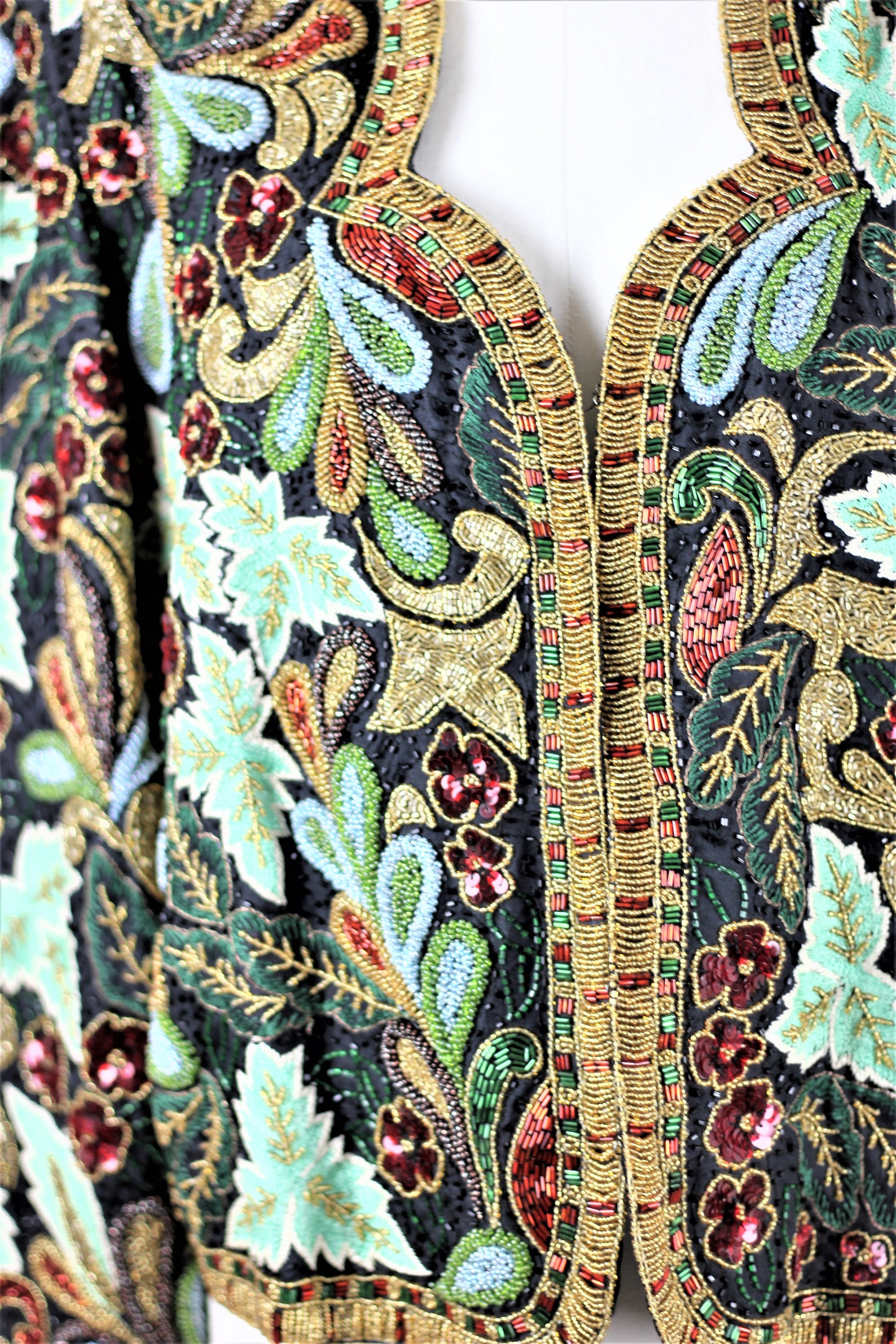 Sz Xl//very Heavily Beaded Jacket//holiday Jacket//embellished - Etsy