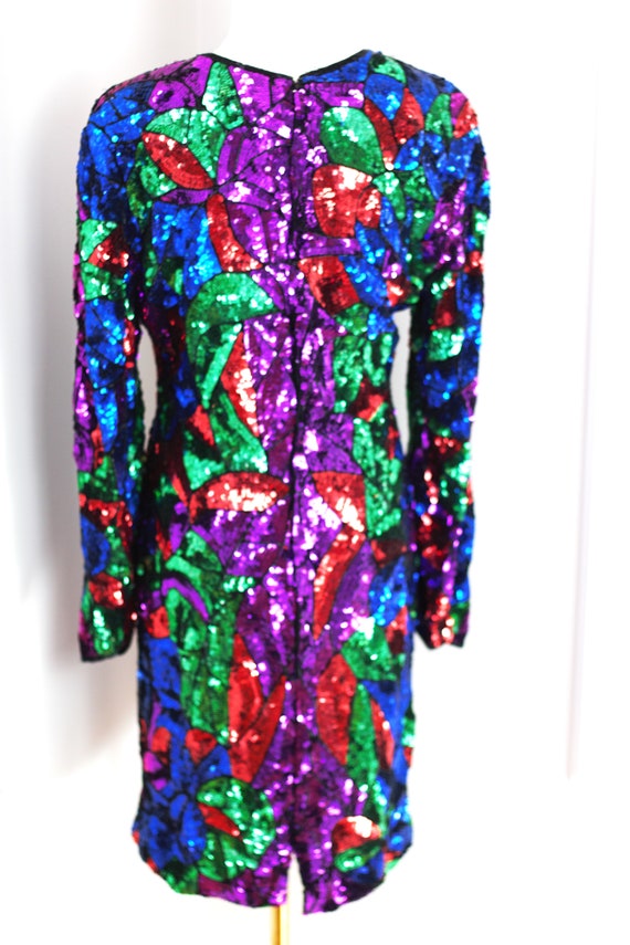 Sz L// Stunning Multi color Sequin wiggle dress// Hol… - Gem