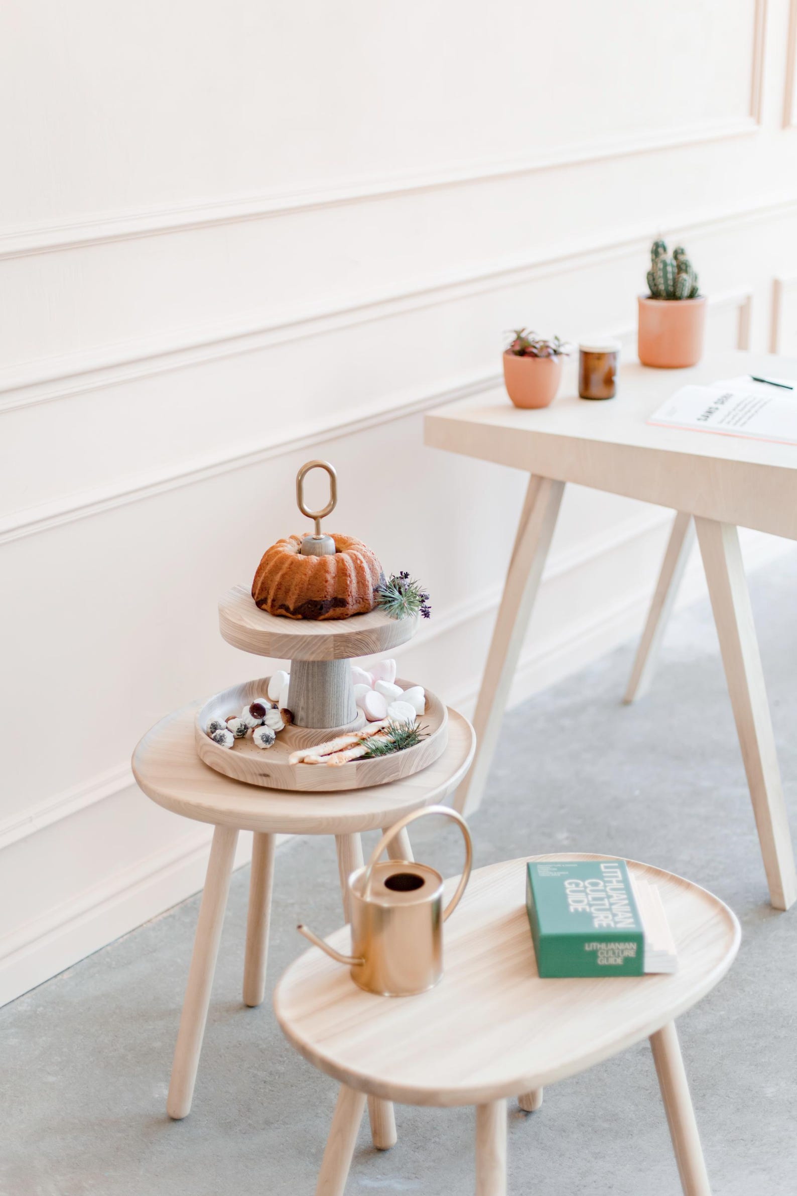 Solid Ash Wooden Side Table: Natural Modern Design - Etsy