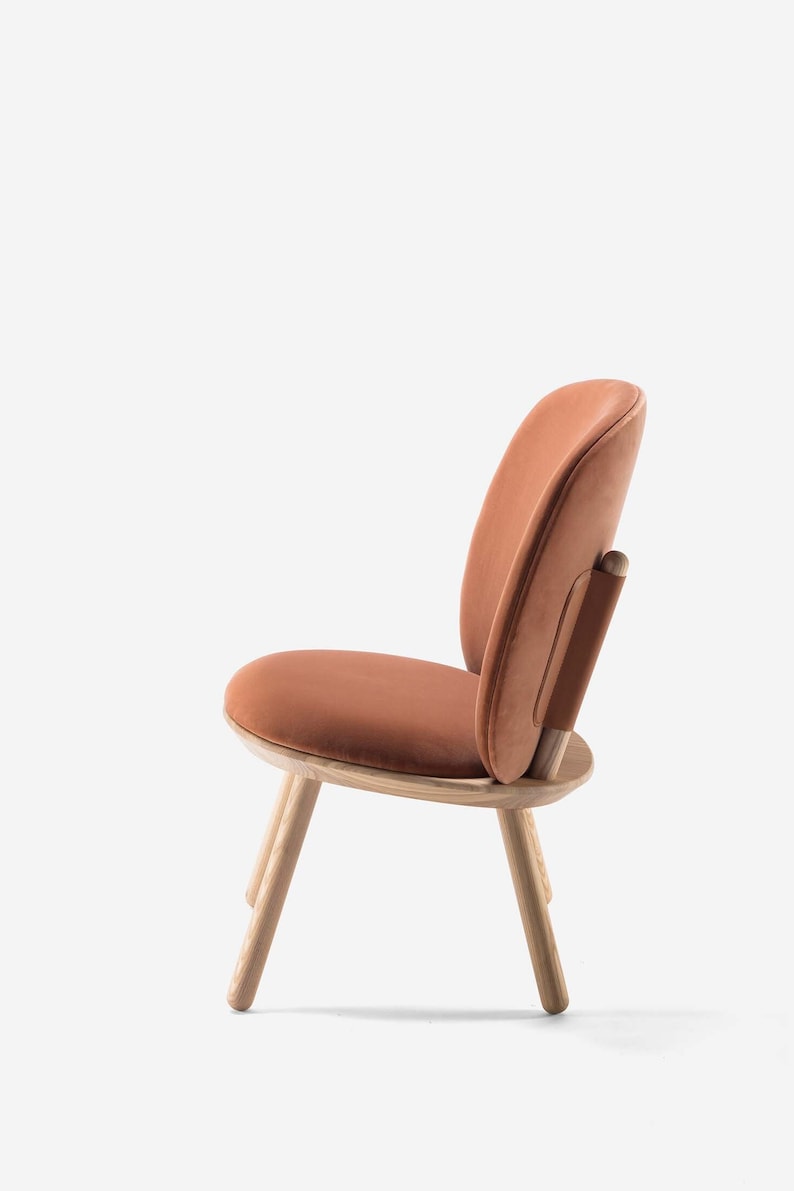 Wooden Upholstered Low Chair: Scandi Style Lounge Armchair - Etsy