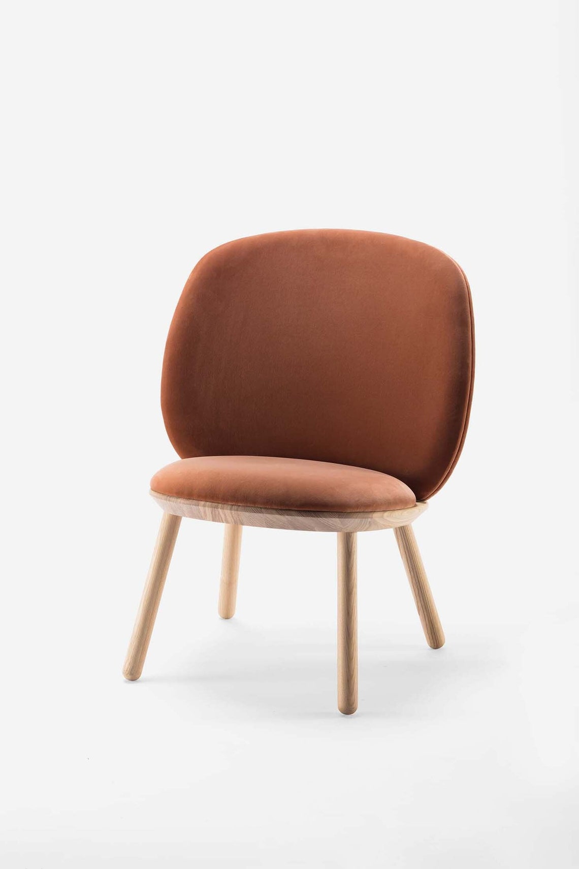 Wooden Upholstered Low Chair: Scandi Style Lounge Armchair - Etsy