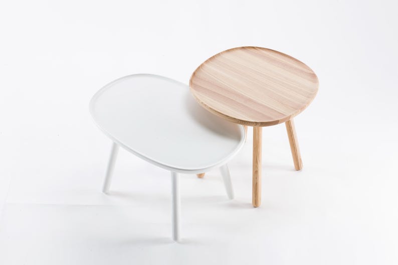 Solid Ash Wooden Side Table: Natural Modern Design - Etsy