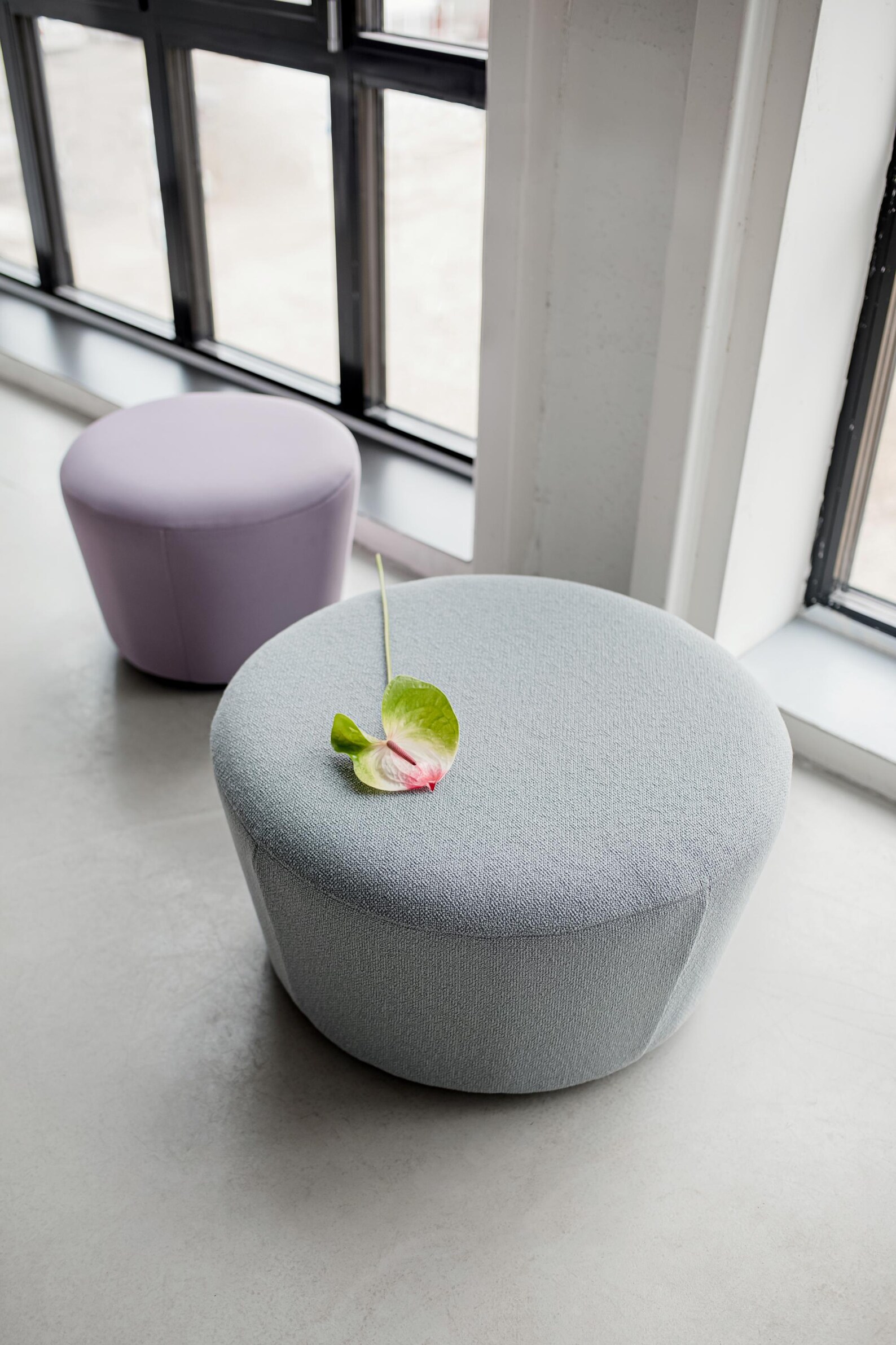Upholstered Round Pouf: Modern Scandinavian Ottoman Seating - Etsy