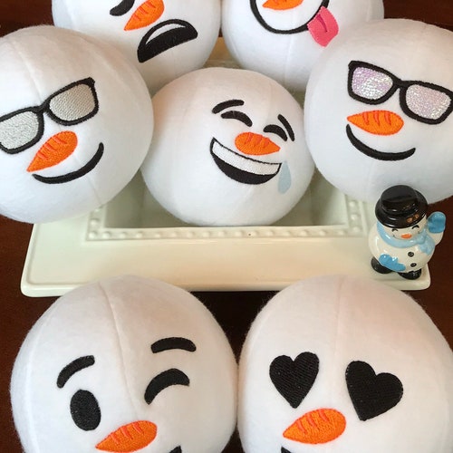 Snowman Snowballs Set 3 Machine Embroidery Design Files | Etsy