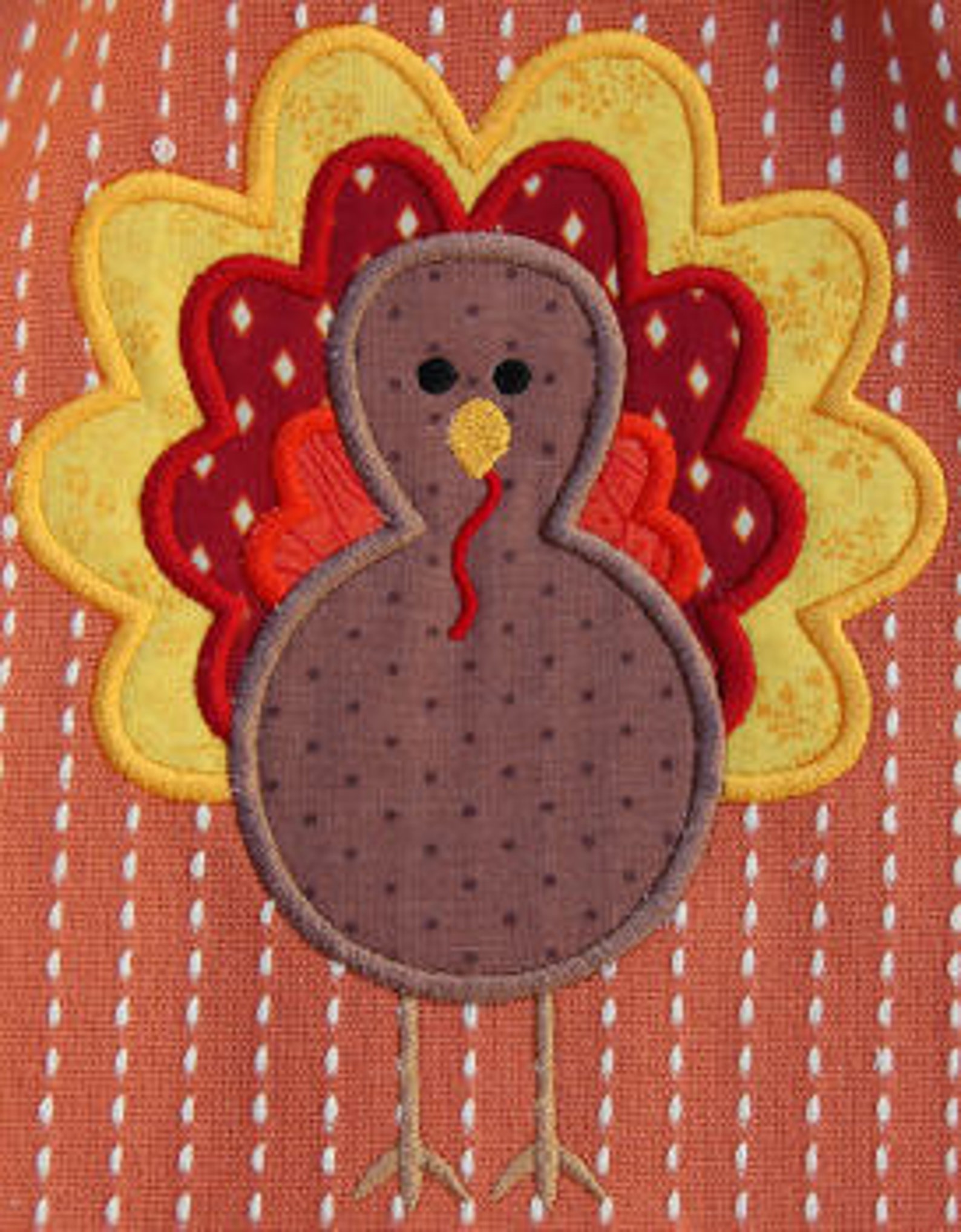 Applique Turkey Machine Embroidery Design File Instant - Etsy