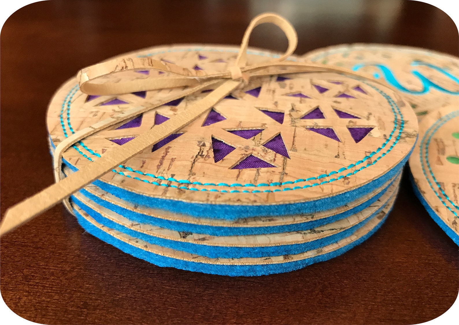 Cork Cut Coasters SVG Files in the Hoop Machine Embroidery - Etsy