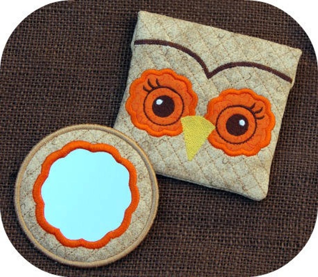 In the Hoop Owl Mirror Set Machine Embroidery Design Files Instant ...
