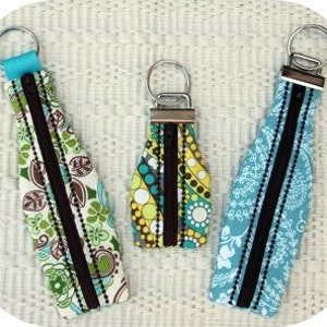 In the Hoop Zippered Key Fobs Machine Embroidery Design File Instant ...
