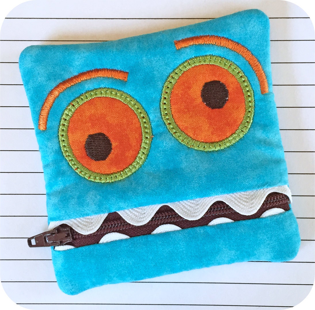 In the Hoop Monster Binder Pencil Cases Machine Embroidery Design Files ...