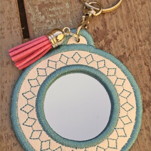 In the Hoop Mirrored Key Ring Machine Embroidery Design Files Instant ...