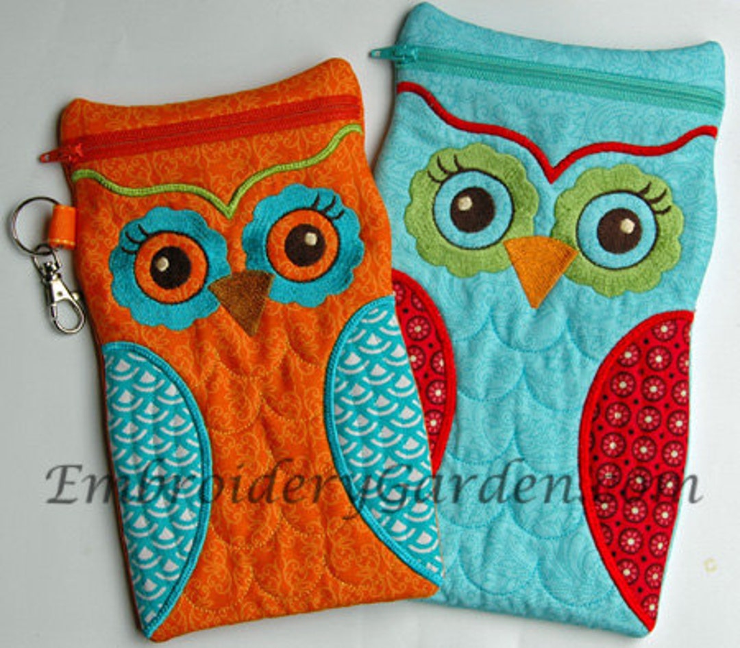 In the Hoop Large Owl Cases Machine Embroidery Design File Instant ...