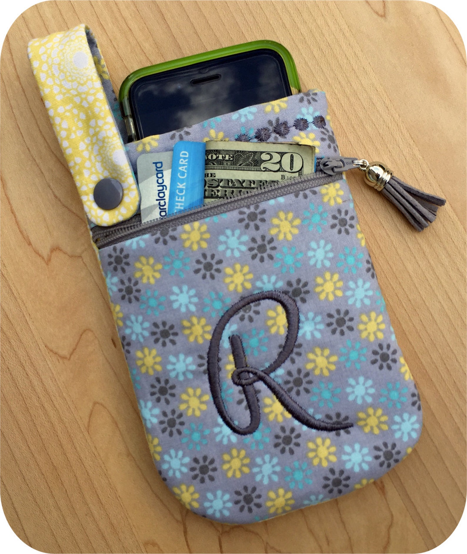 In the Hoop Cell Phone Pouch Machine Embroidery Design Files Instant ...