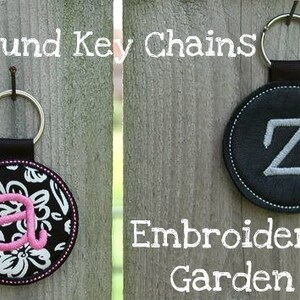 In the Hoop Monogram Round Key Chain Machine Embroidery Design Files ...