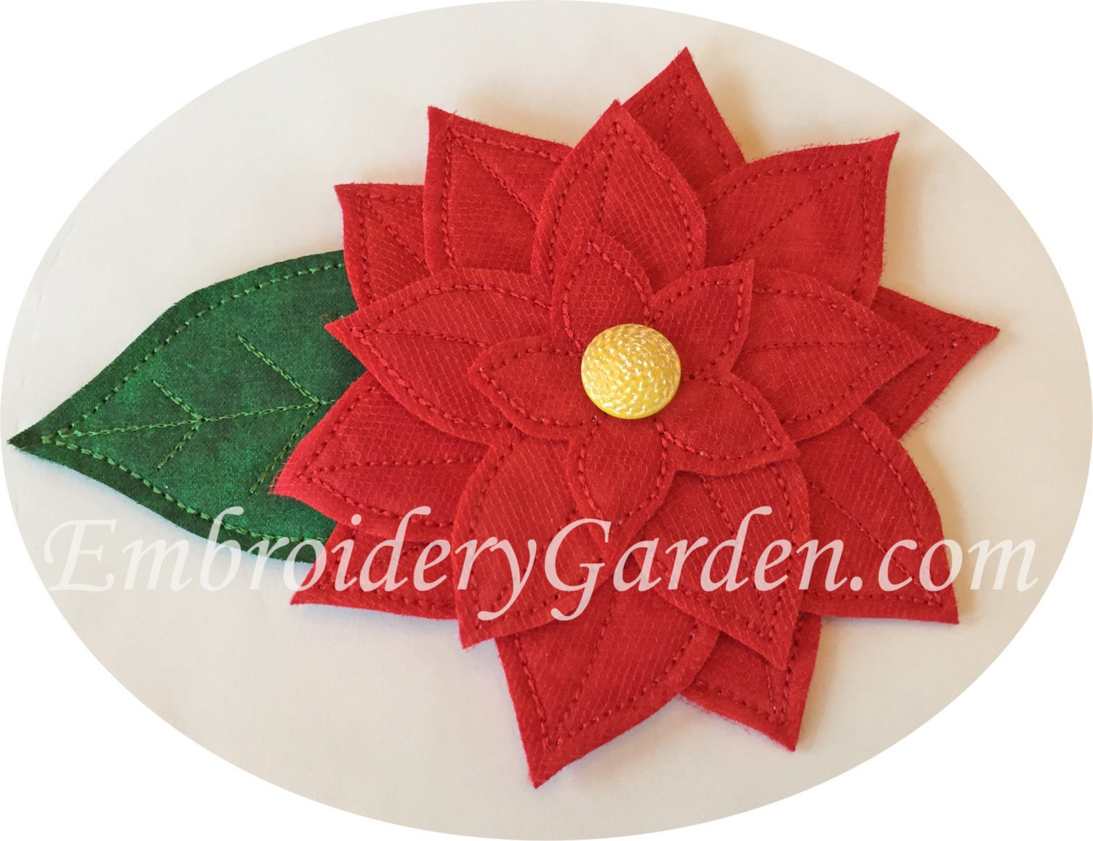 Poinsettia Pin Machine Embroidery Design File Instant Download - Etsy