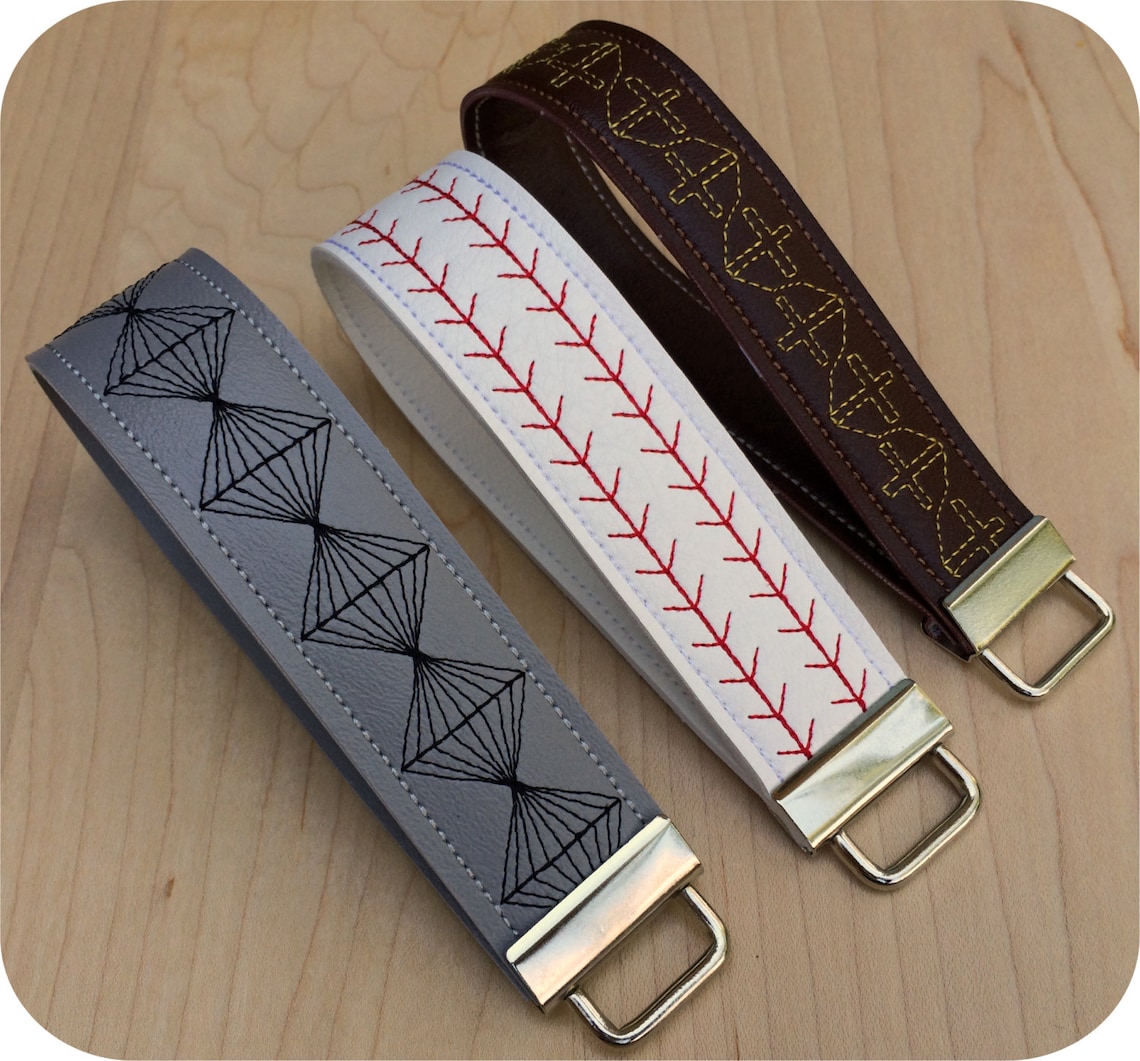 In the Hoop Vinyl Key Fobs Machine Embroidery Design Files | Etsy