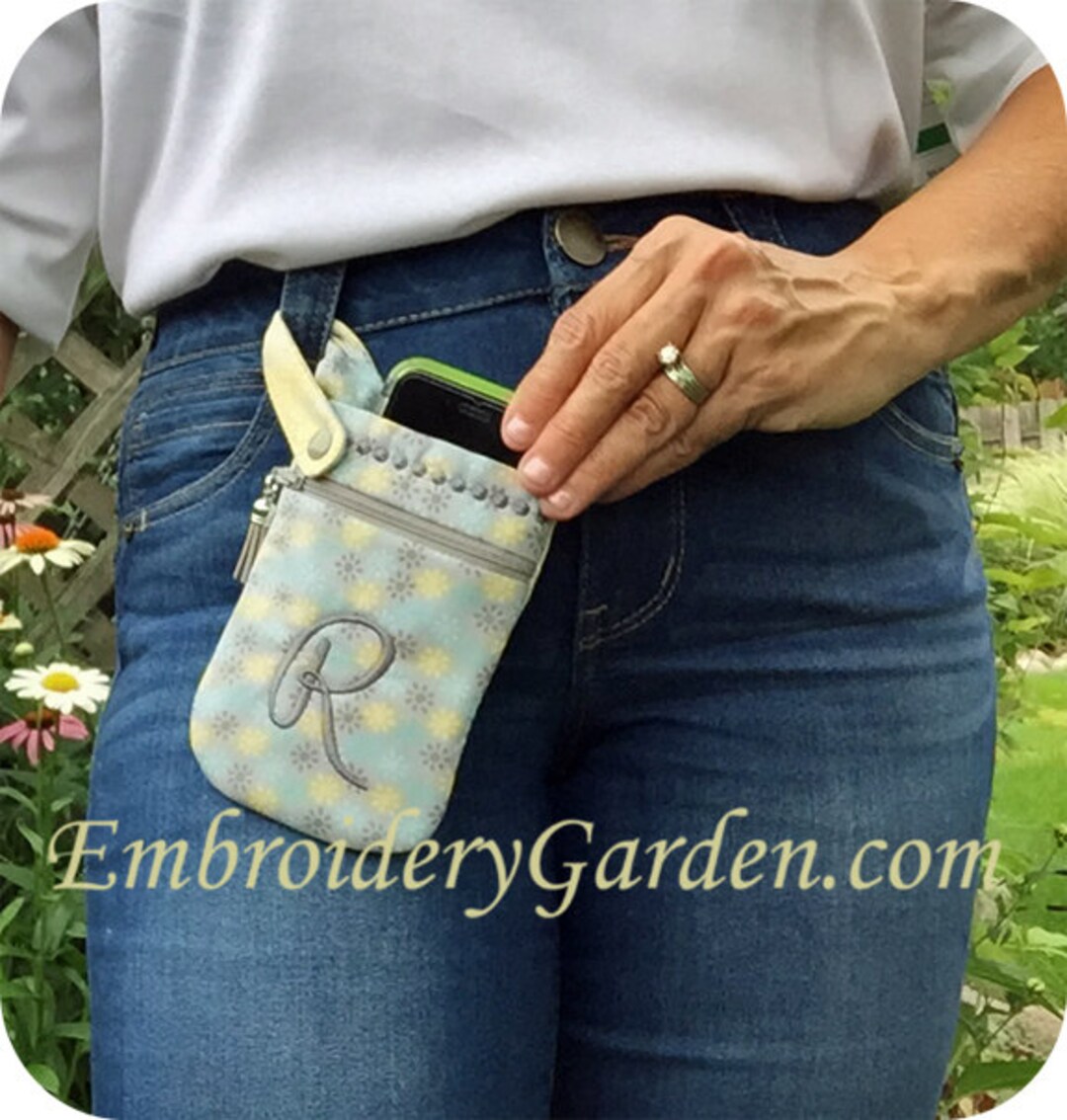 In the Hoop Cell Phone Pouch Machine Embroidery Design Files Instant ...