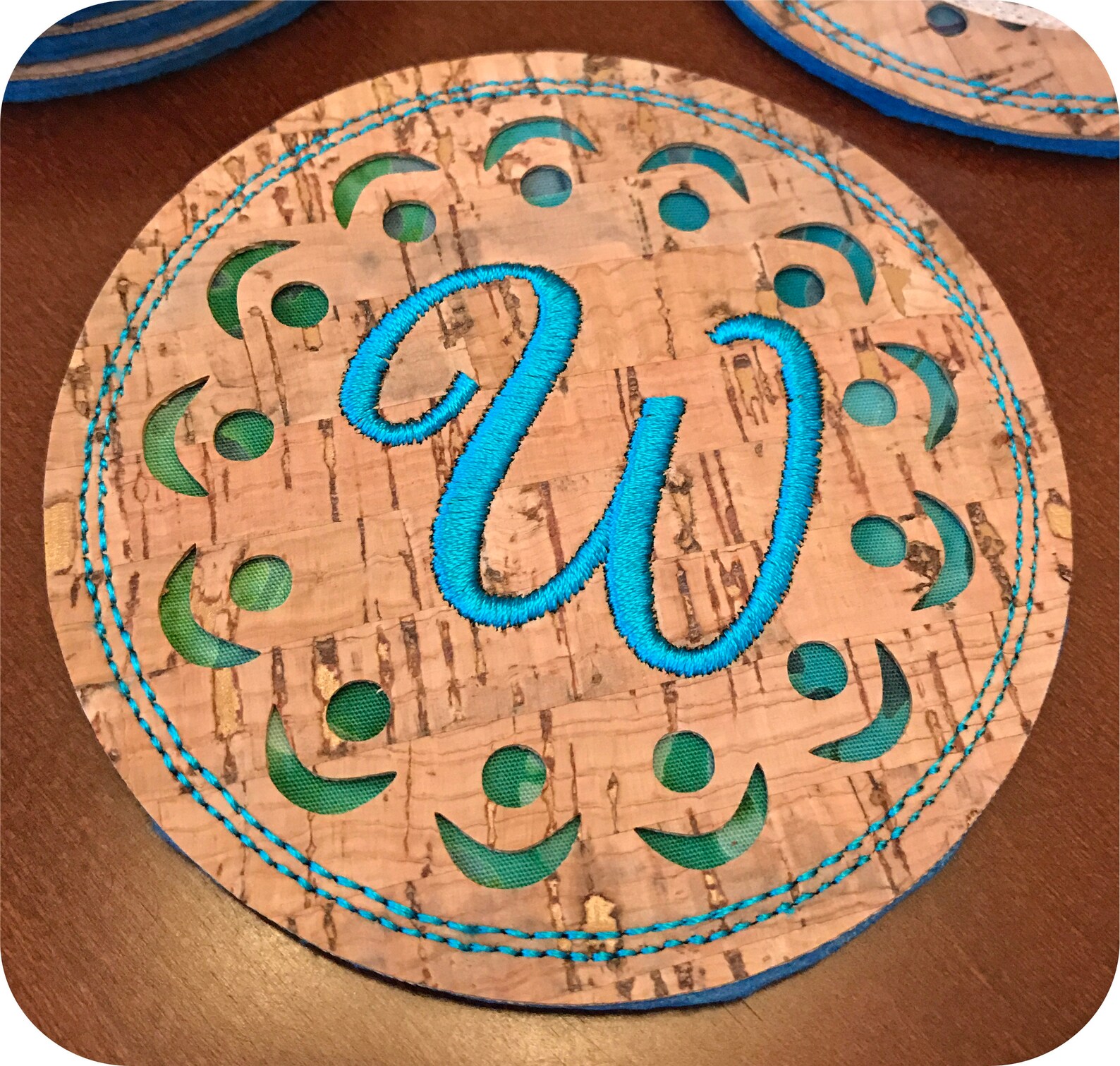 Cork Cut Coasters SVG Files in the Hoop Machine Embroidery - Etsy