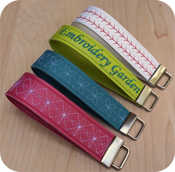 In the Hoop Vinyl Key Fobs Machine Embroidery Design Files | Etsy