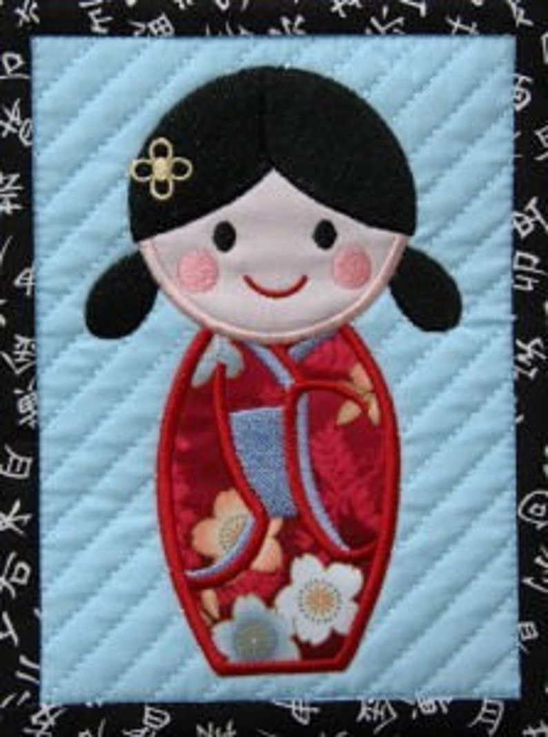 Girls of Japan Machine Embroidery Applique Design Files - Etsy