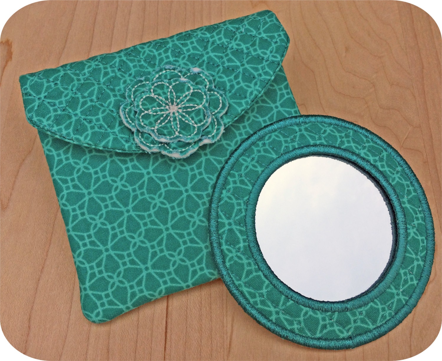 In the Hoop Mirror Case and Mirror Pouch Set Machine Embroidery Files ...