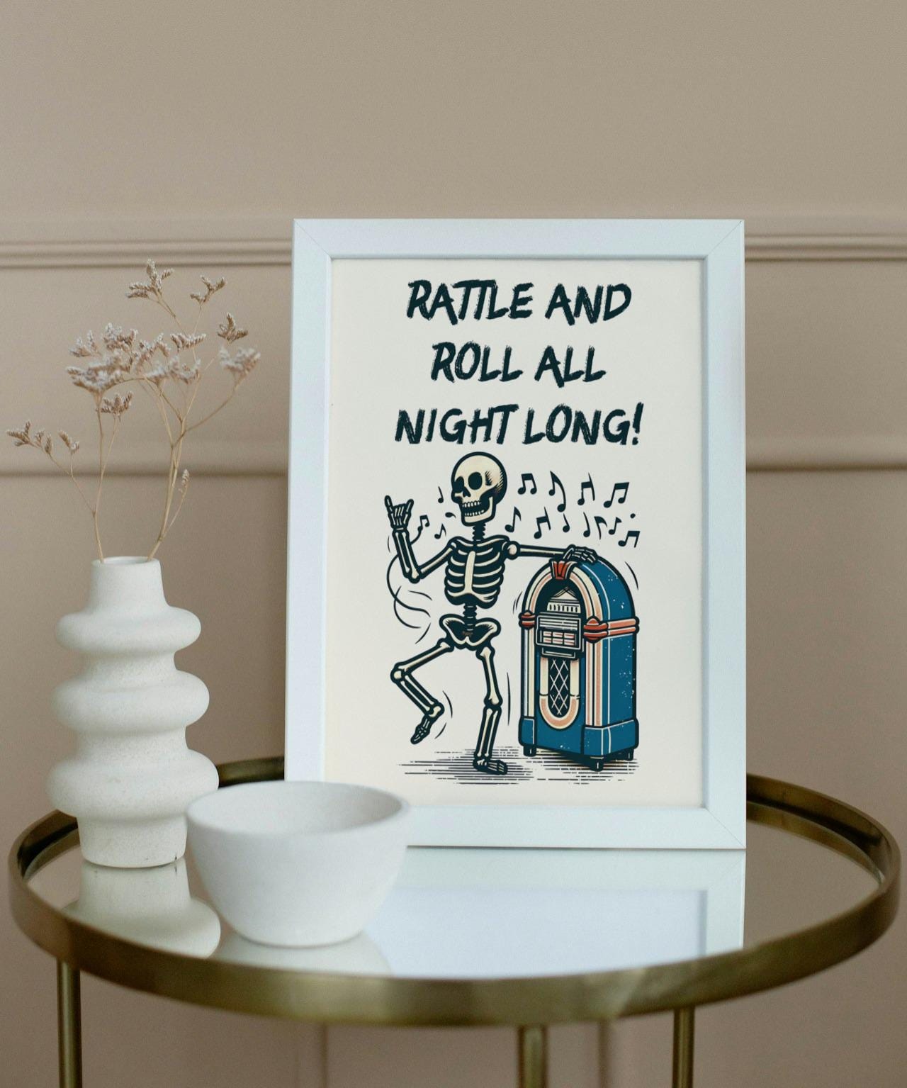 Dancing Skeleton Wall Art Painting Set of 3 Digital JPG Prints in 5 ...