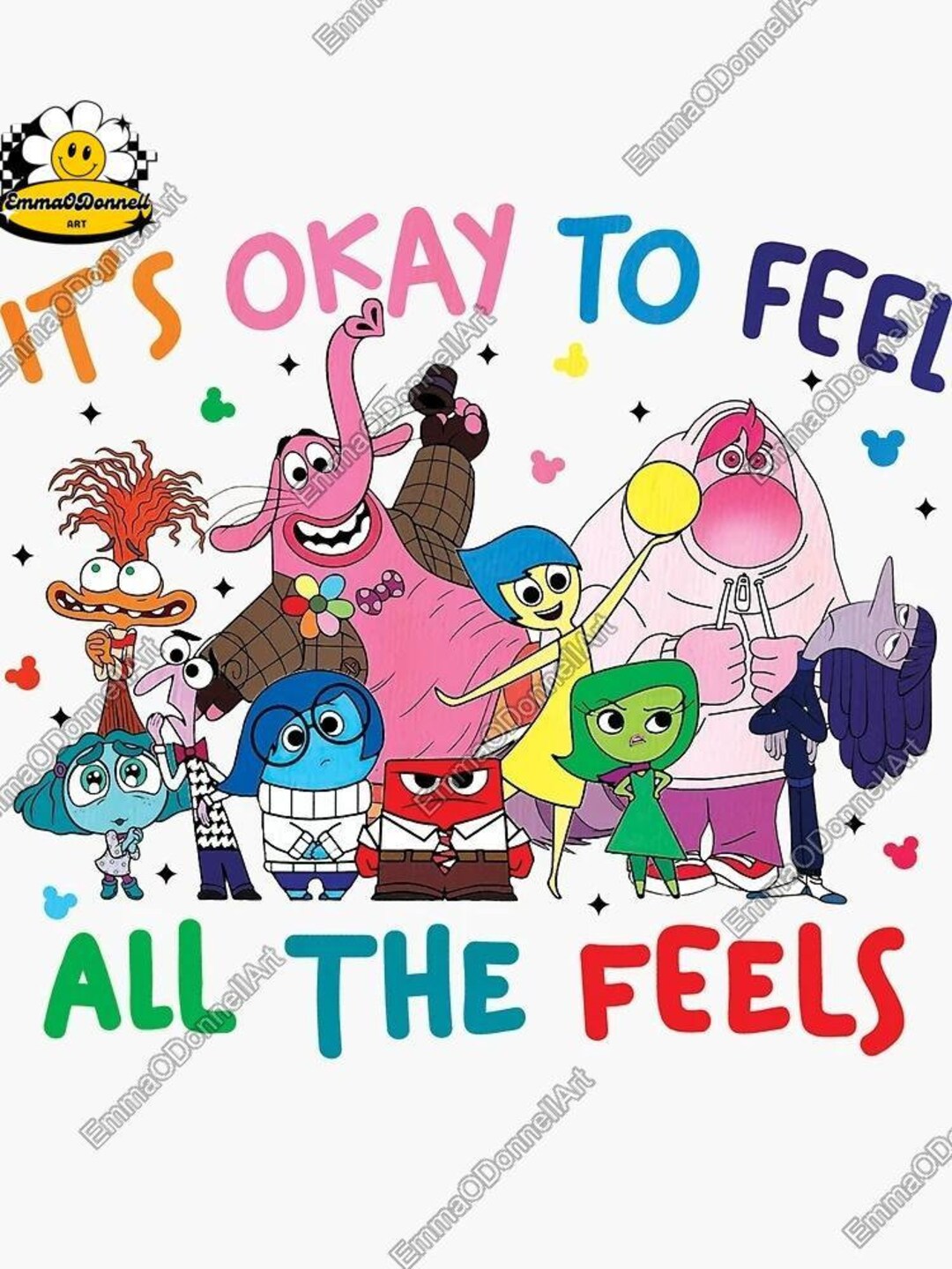 Inside Out Sticker, It's Okay to Feel All the Feels Sticker, Emotions ...