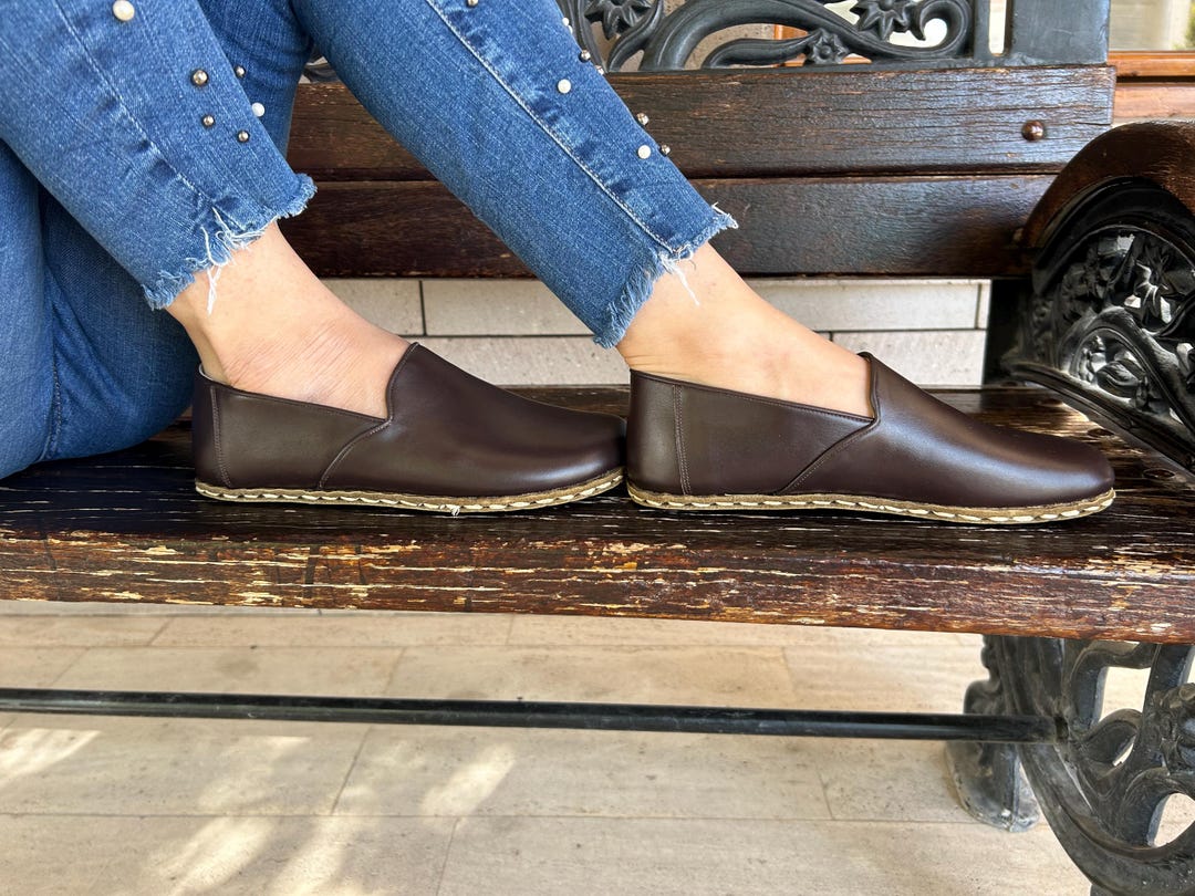 Natural Barefoot Handmade Dark Brown Leather Shoes for Women – Wide Toe ...