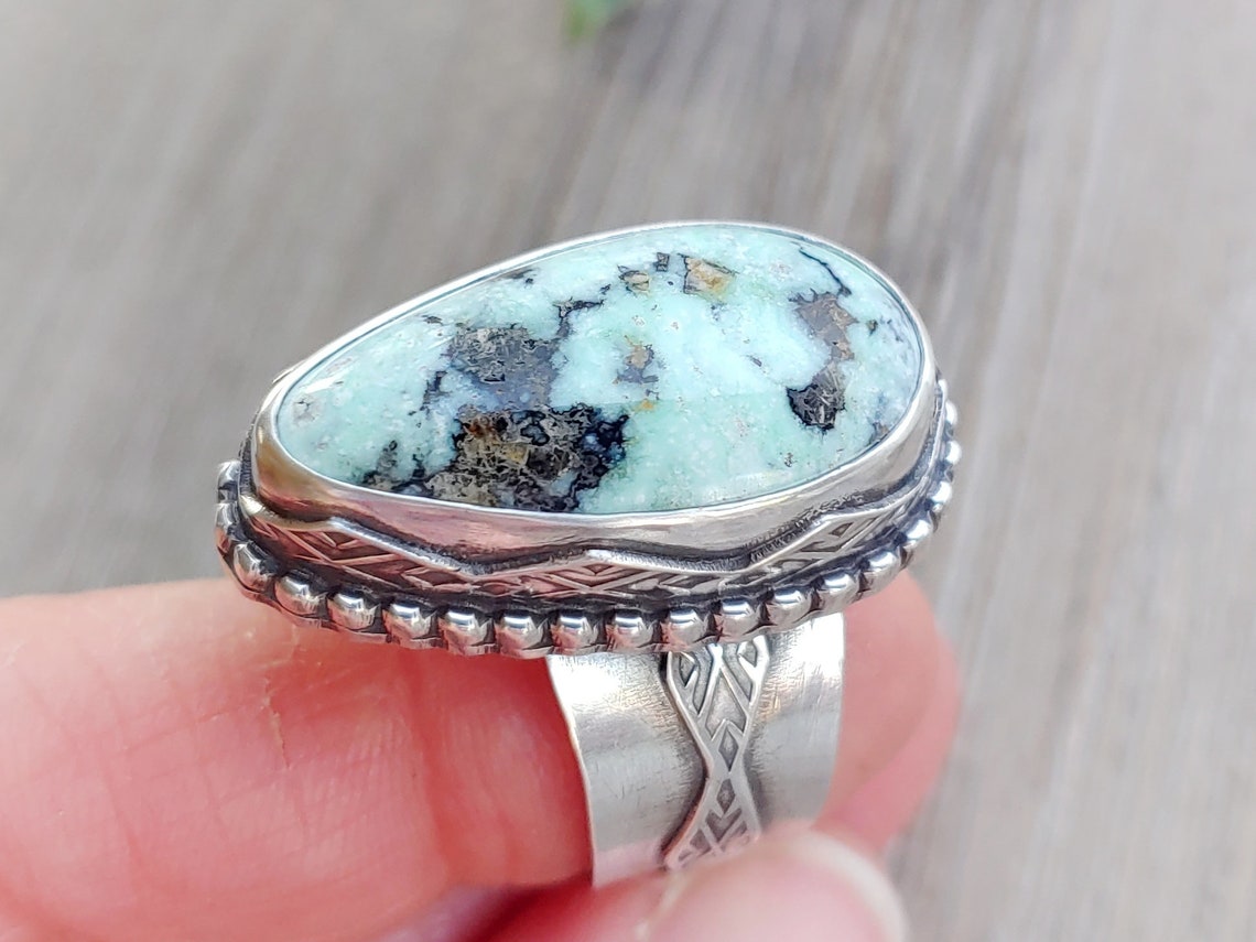 Variscite Ring in Sterling Silver Size 10.5 Size10 1/2 for - Etsy