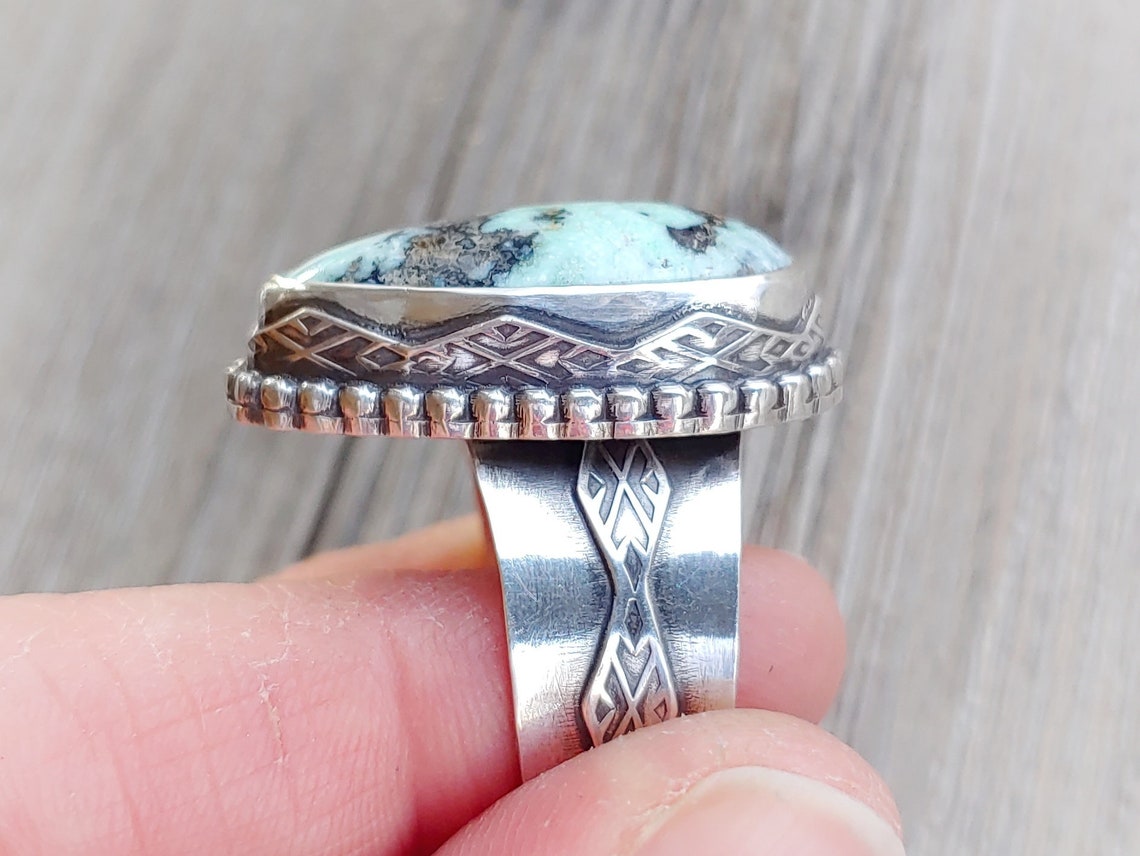 Variscite Ring in Sterling Silver Size 10.5 Size10 1/2 for - Etsy