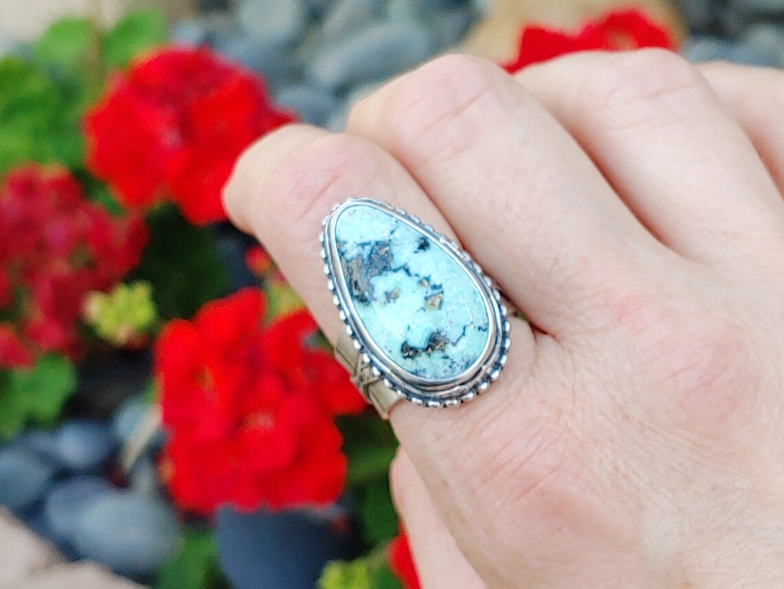 Variscite Ring in Sterling Silver Size 10.5 Size10 1/2 for - Etsy