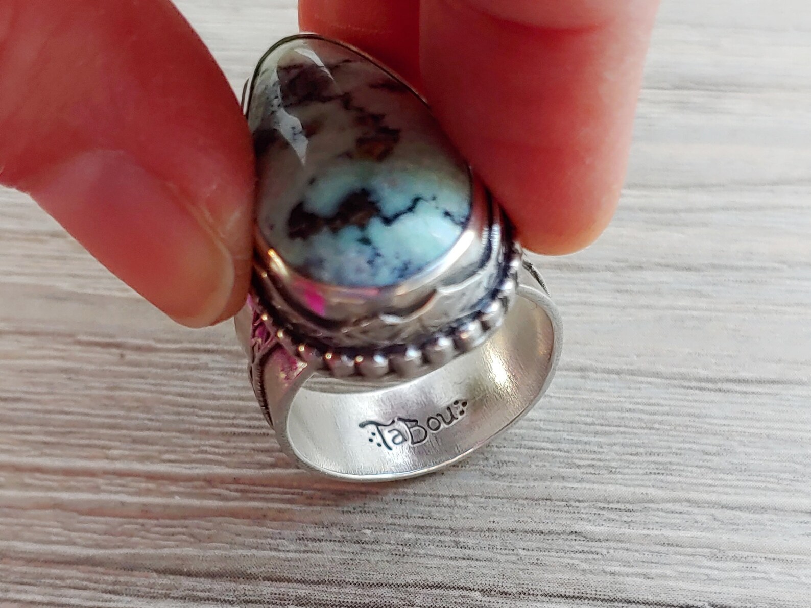 Variscite Ring in Sterling Silver, Size 10.5, Size 10 1/2, for Him or ...