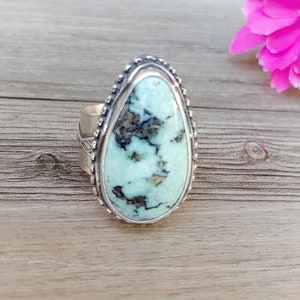 Variscite Ring in Sterling Silver, Size 10.5, Size 10 1/2, for Him or ...